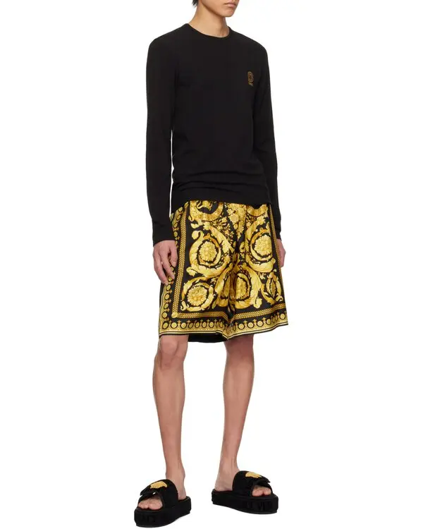Versace Pack Of Two Long-sleeved Crewneck T-shirts - Black