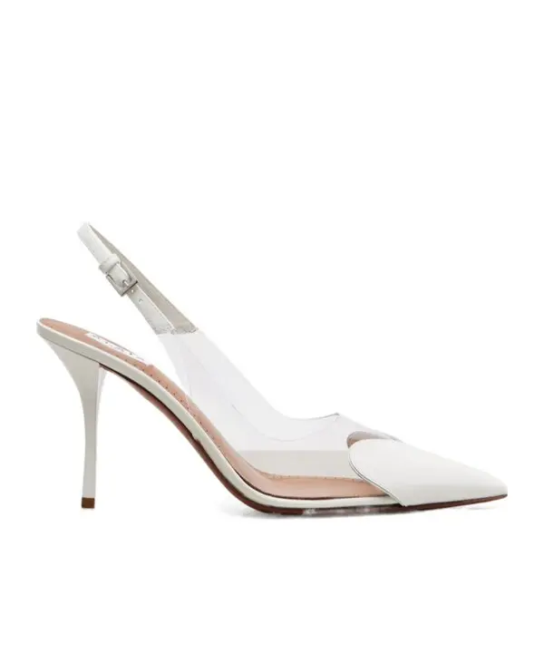 Alaïa Le Coeur 90" Slingback High-heeled Sandals - White