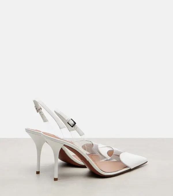 Alaïa Le Coeur 90" Slingback High-heeled Sandals - White