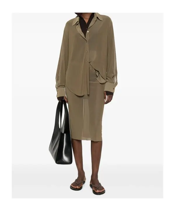 THE FRANKIE SHOP Peri Sheer Long-sleeved Shirt