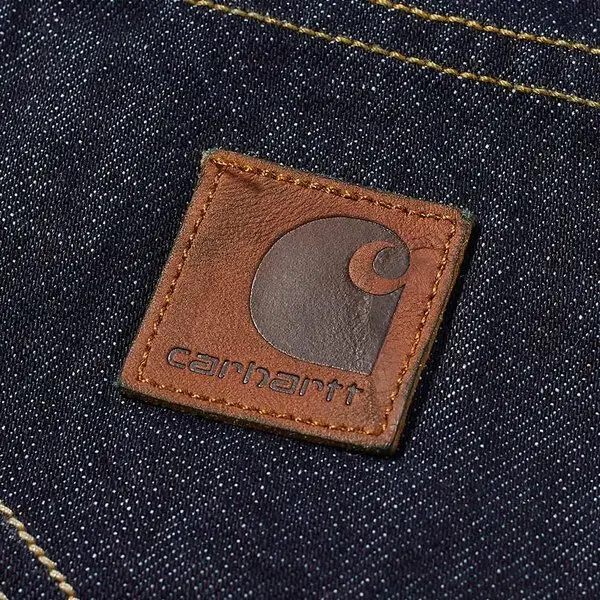 Carhartt Work In Progress Straight Leg Denim Jeans With Logo Patch