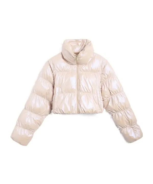 ADIDAS ORIGINALS Glossy Cropped Puffer Jacket