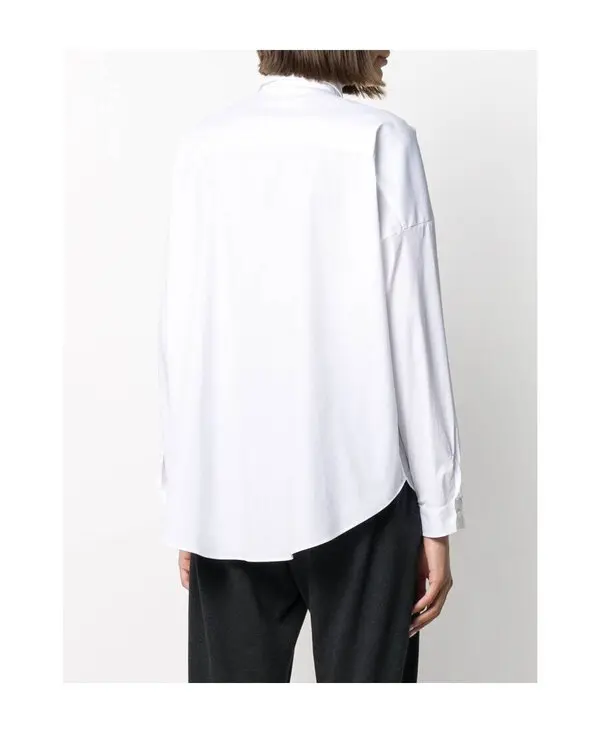 Brunello Cucinelli Oversized Shirt With Lapel And Curved Hem