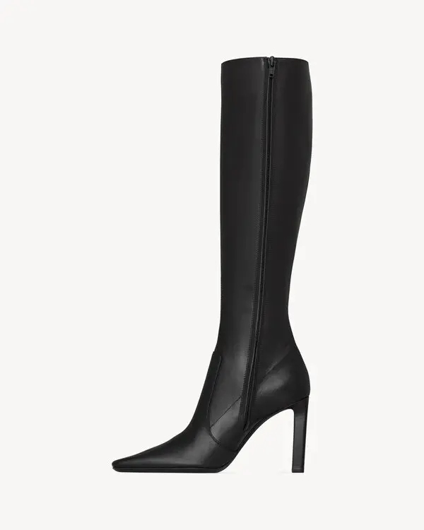 Saint Laurent Francoise Pointed Toe Zip Up Boots
