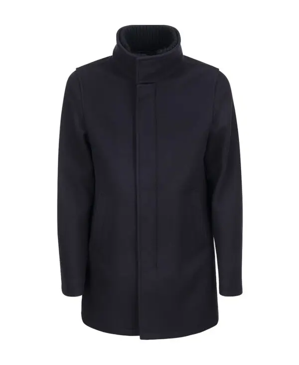 Herno High-neck Single-breasted Coat - Black