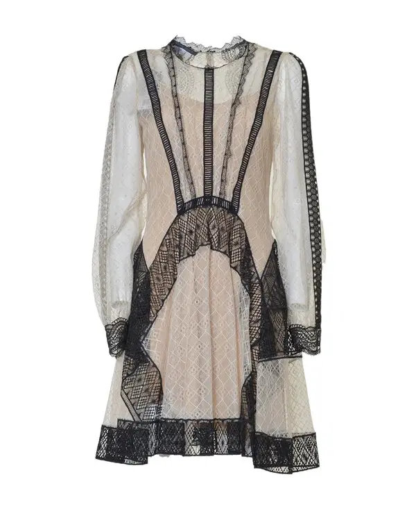 Alberta Ferretti Semi-sheer Lace Dress