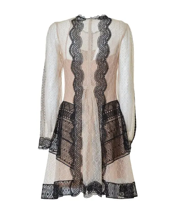Alberta Ferretti Semi-sheer Lace Dress