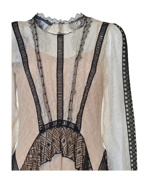 Alberta Ferretti Semi-sheer Lace Dress