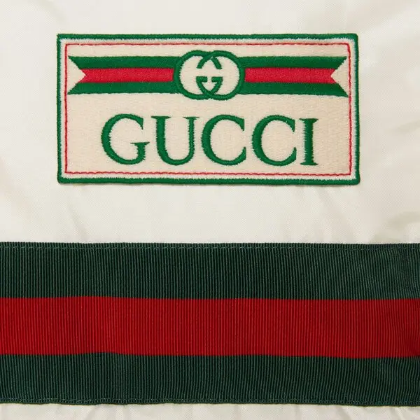 Gucci Padded Bomber Jacket With Webbing And Logo Patch