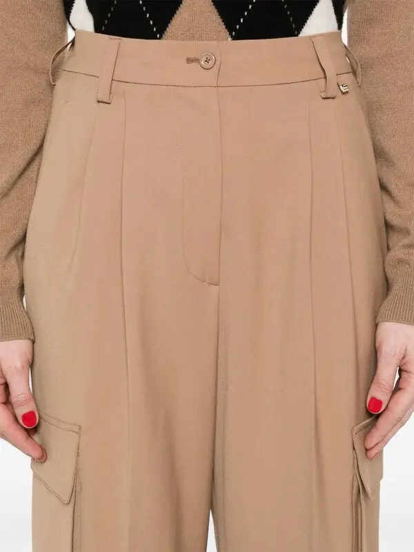 Herno High-waisted Cargo Tailored Trousers - Nude