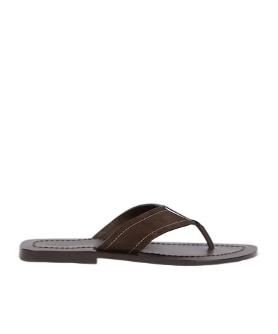 THE ROW Dan Suede Flip-flops - Brown