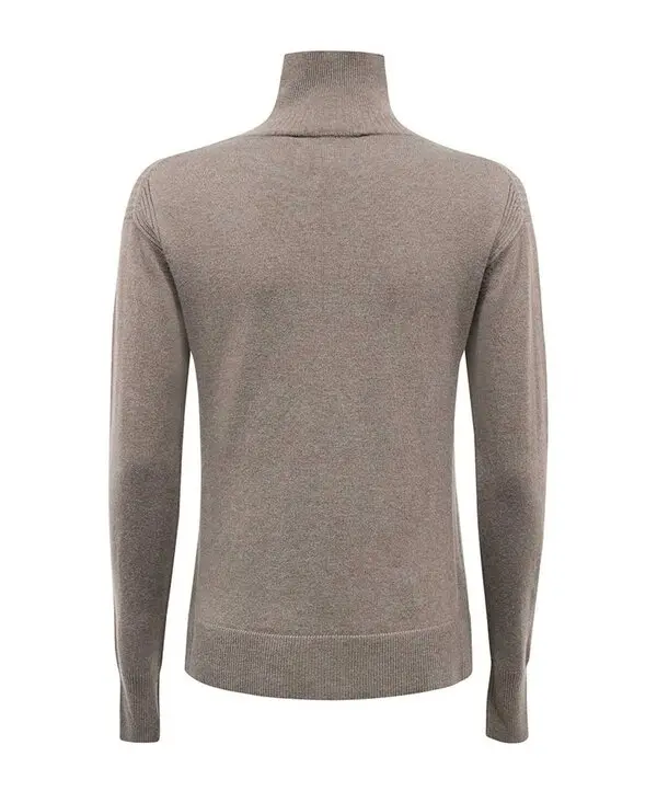 YVES SALOMON High-neck Ribbed Knit Sweater