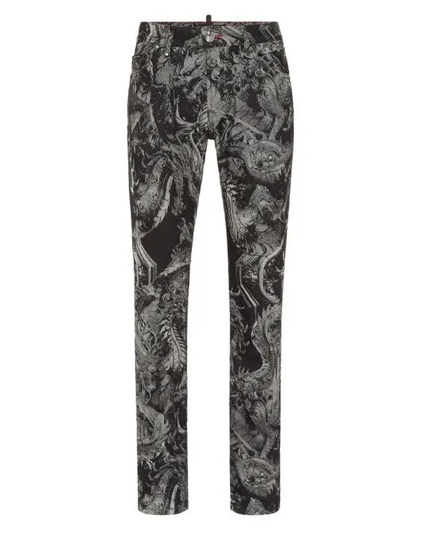 Philipp Plein Dragon Skull Straight-cut Jeans