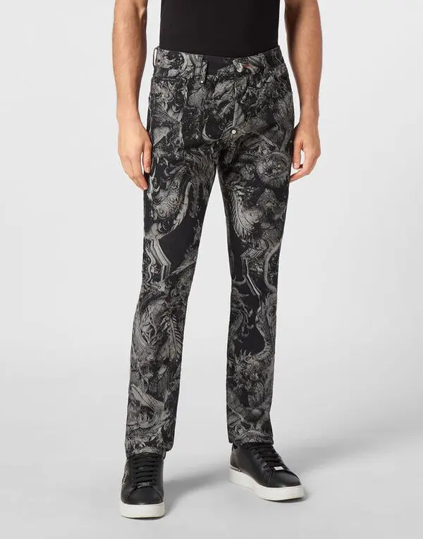 Philipp Plein Dragon Skull Straight-cut Jeans