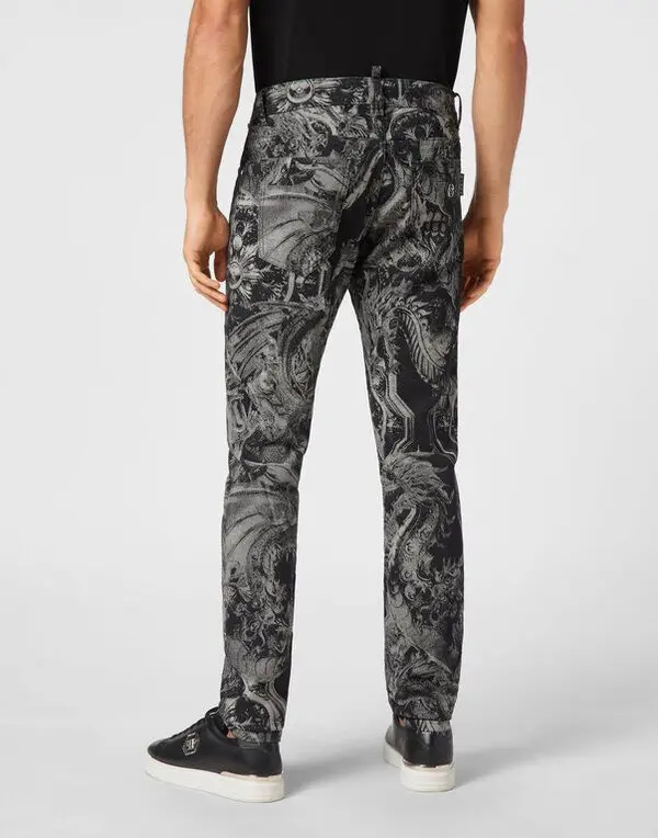 Philipp Plein Dragon Skull Straight-cut Jeans