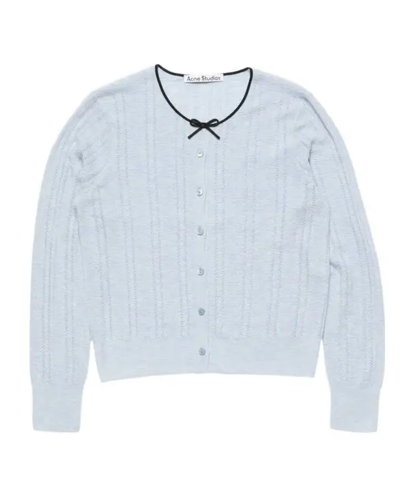 Acne Studios Silk Cardigan With Bow Detail - White