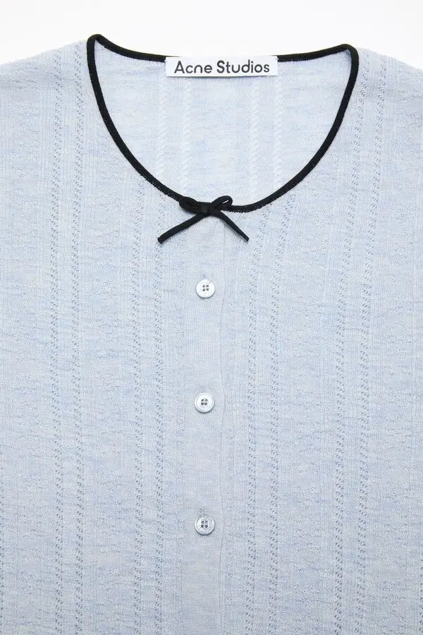 Acne Studios Silk Cardigan With Bow Detail - White