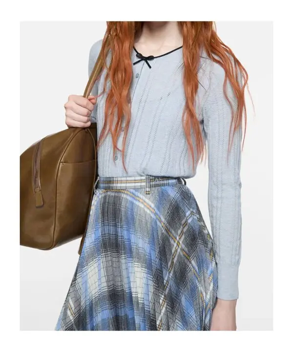 Acne Studios Silk Cardigan With Bow Detail - White