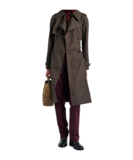 Burberry Long-sleeved Trench Coat With Detachable Belt