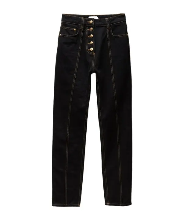Versace Belt Loop Jeans With Button Detailing