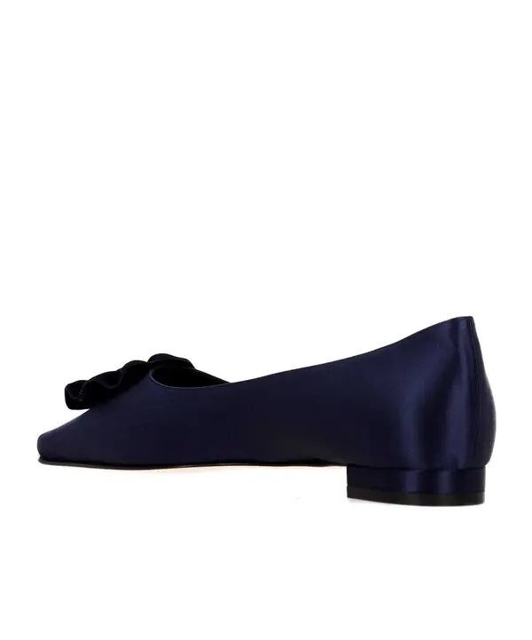 Manolo Blahnik Square-toed Ballet Flats With Ruffle Detail