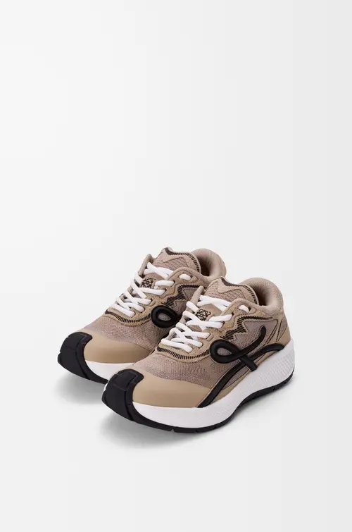 Loewe Pogo Sneaker In Technical Knit And Suede