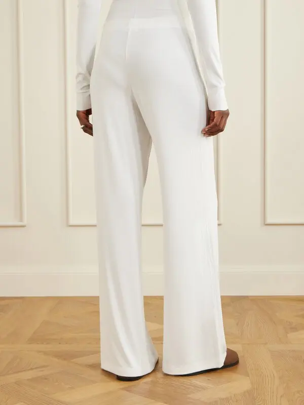 Eterne Ribbed-knit Jersey Wide-leg Pants