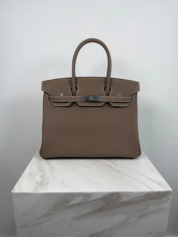 Hermès Birkin Etoupe Togo Palladium Hardware - Brown