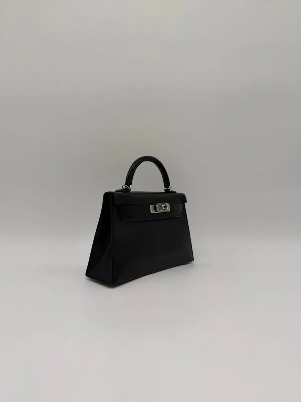 Hermès Mini Kelly Clou De Coeur Chevre Palladium Hardware