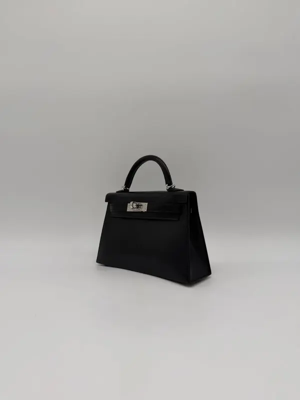 Hermès Mini Kelly Clou De Coeur Chevre Palladium Hardware