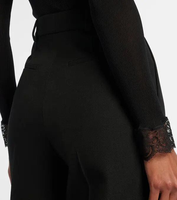 Saint Laurent Pleated Virgin Wool Straight Pants