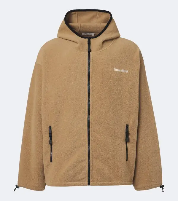 Miu Miu Hooded Fleece Zip-up Jacket