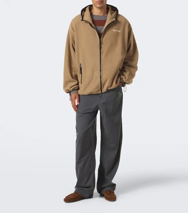 Miu Miu Hooded Fleece Zip-up Jacket