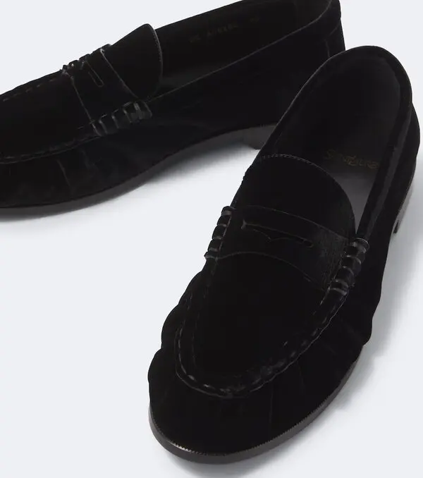 Saint Laurent Le Loafer Velvet Penny Loafers