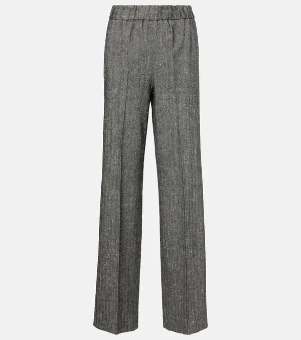 Dolce & Gabbana High-rise Wool-blend Wide-leg Pants