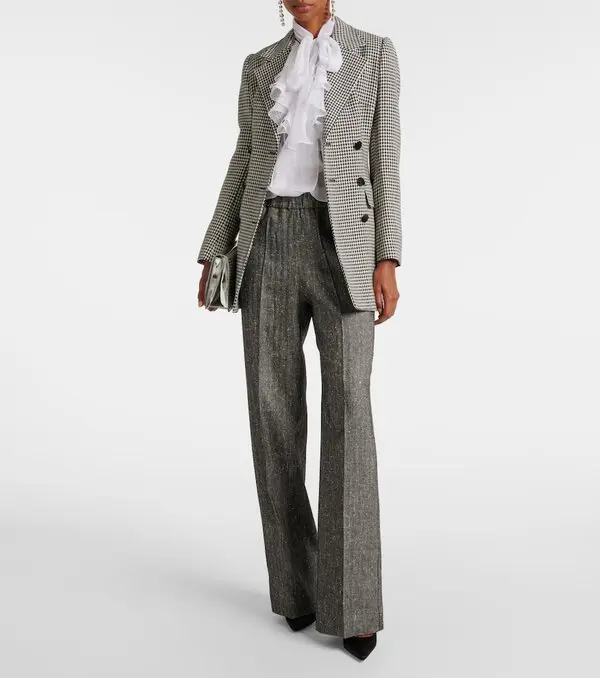 Dolce & Gabbana High-rise Wool-blend Wide-leg Pants