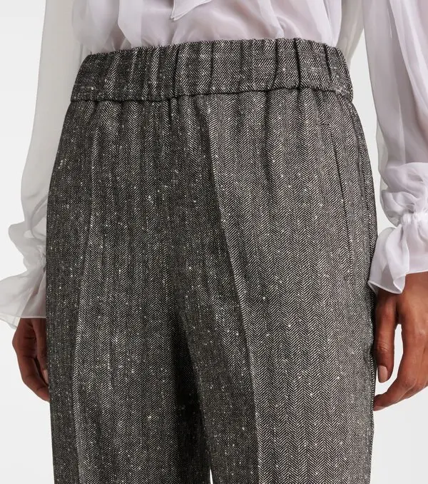 Dolce & Gabbana High-rise Wool-blend Wide-leg Pants