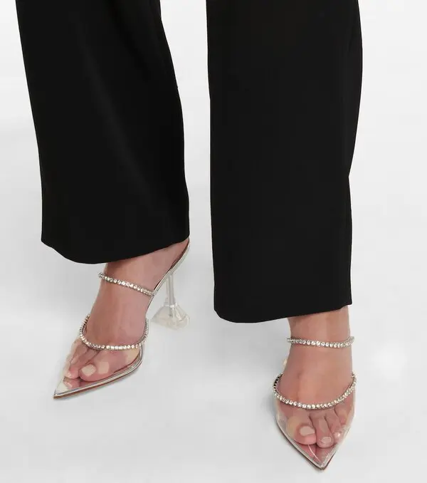 Amina Muaddi Gilda Embellished Pvc Mules
