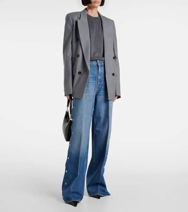 Stella McCartney Mid-rise Wide-leg Jeans In Raw Denim