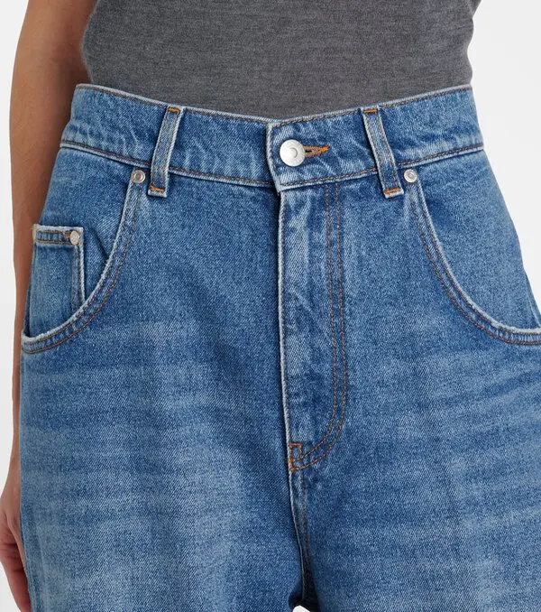 Stella McCartney Mid-rise Wide-leg Jeans In Raw Denim