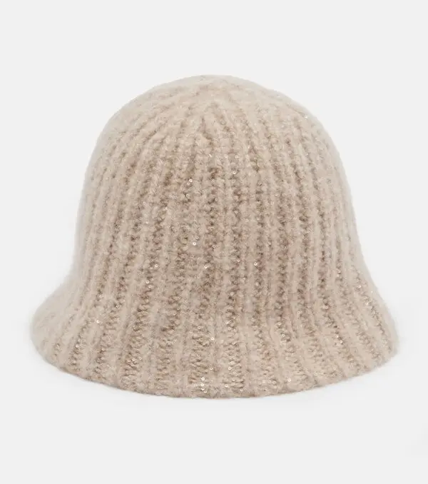 Brunello Cucinelli Sequined Cashmere-blend Bucket Hat