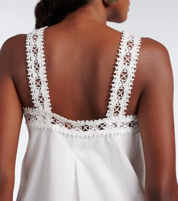 Posse Veda Crochet-trimmed Cotton Mini Dress