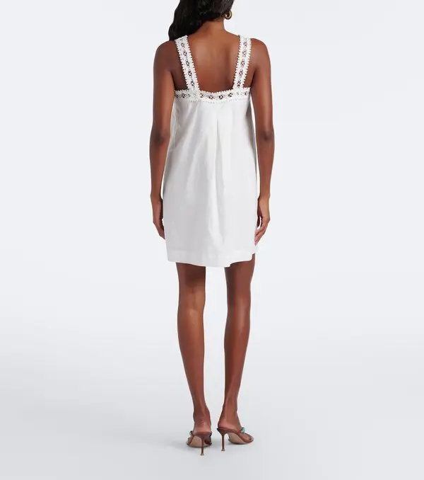 Posse Veda Crochet-trimmed Cotton Mini Dress