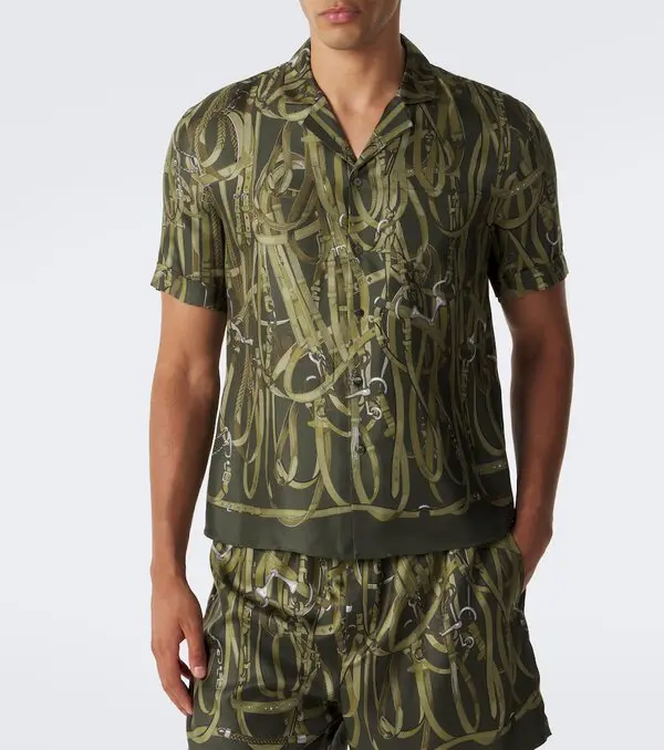 Gucci Printed Silk Twill Bowling Shirt