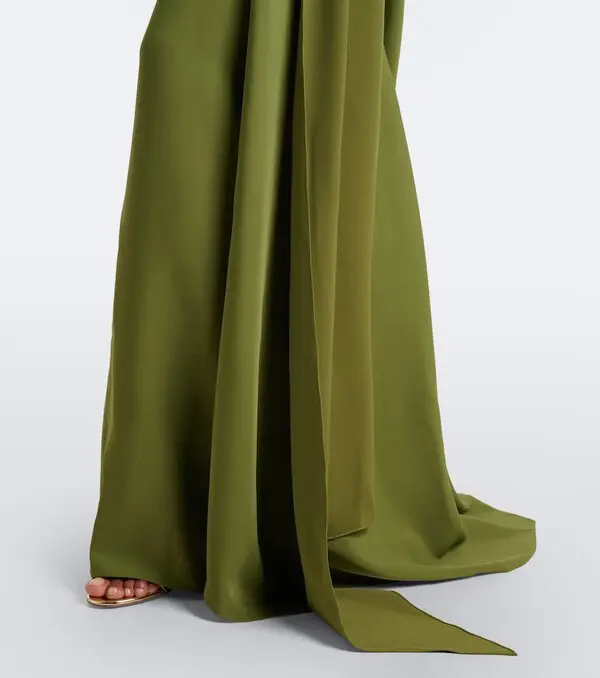 MARMAR HALIM Draped Scarf-detail Bustier Gown