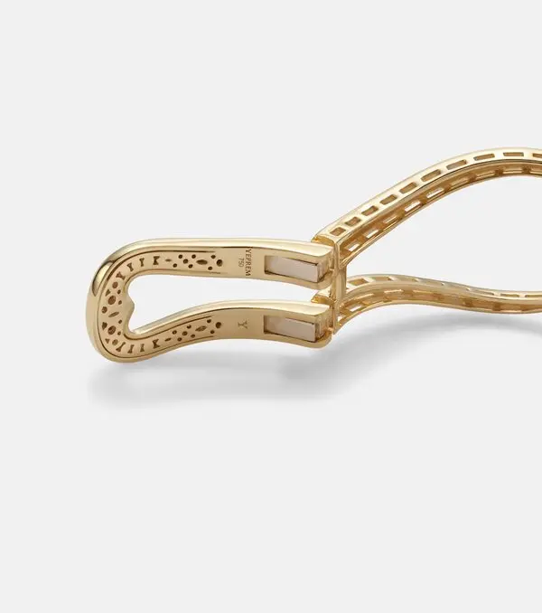 Yeprem 18kt Yellow And White Diamond Cuff Bracelet