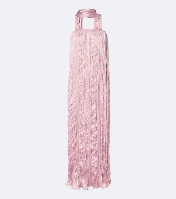Posse Esme Scarf-detail Satin Maxi Dress