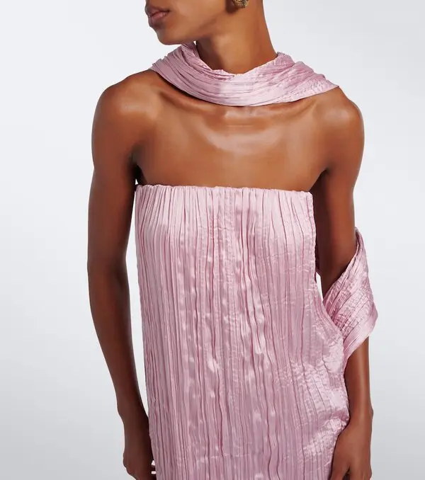 Posse Esme Scarf-detail Satin Maxi Dress