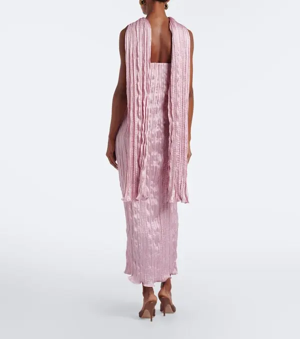 Posse Esme Scarf-detail Satin Maxi Dress