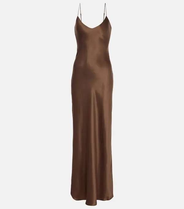NILI LOTAN Cami Silk Charmeuse Slip Dress
